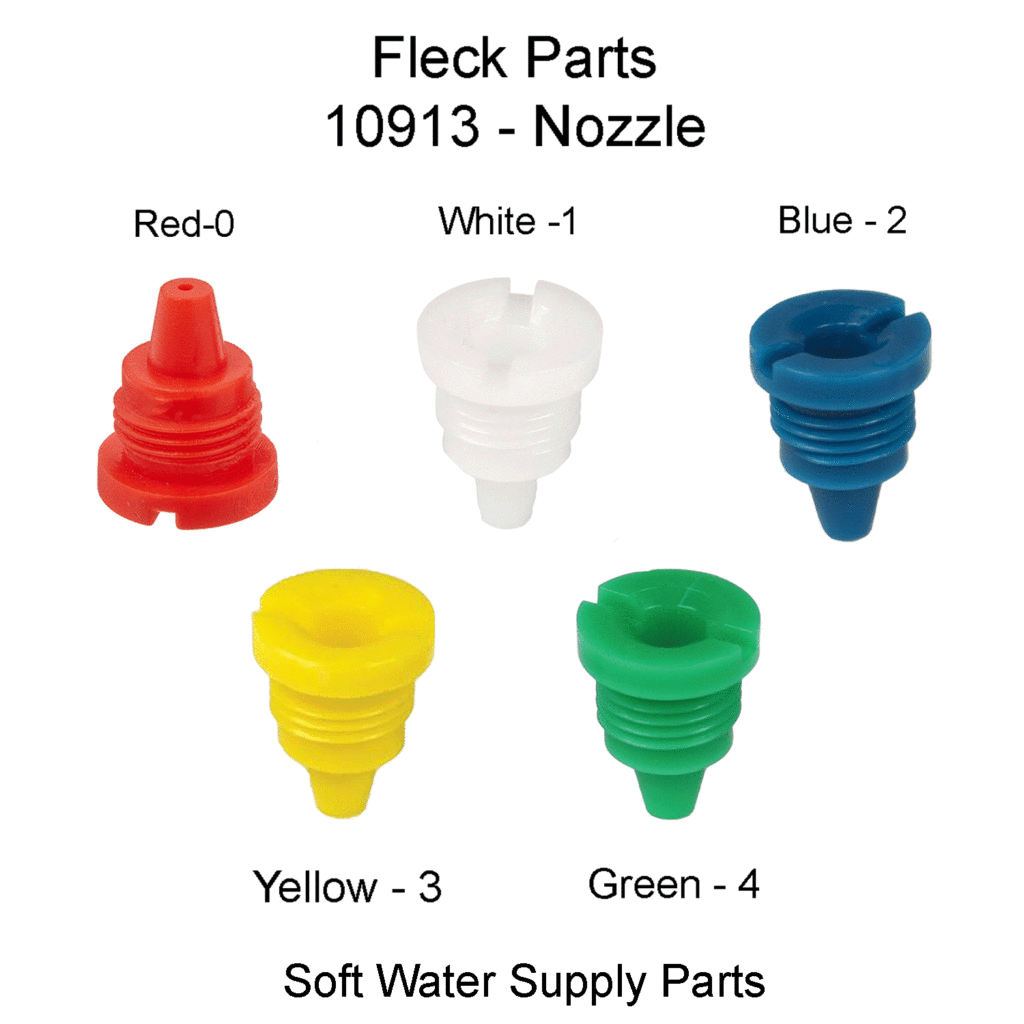 10913 - Fleck Nozzles - Assorted Sizes/Colors - Soft Water Supply